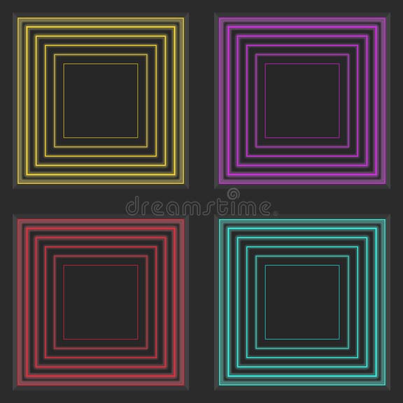 Colorful Neon Light Square Line Seamless Pattern Stock Illustration ...