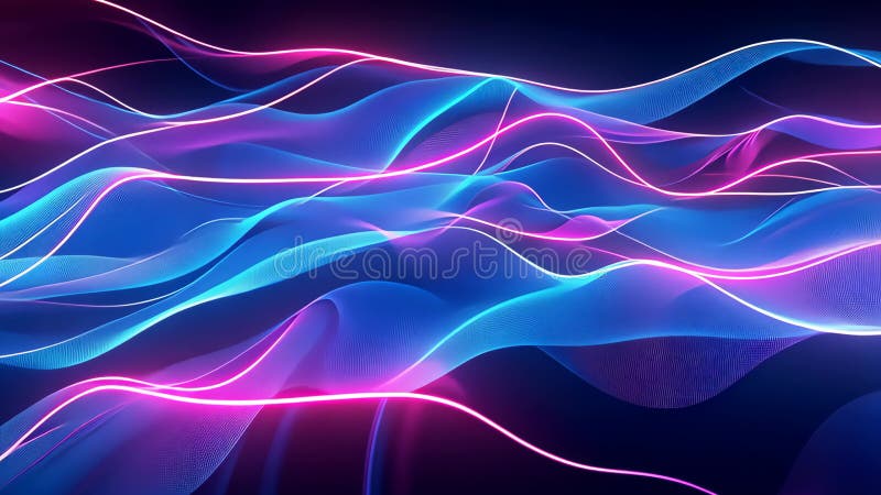 Colorful Neon Light Waves Abstract Background Stock Footage - Video of ...