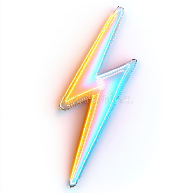 A Colorful Neon Lightning Bolt Symbol, Representing Energy and Dynamism ...