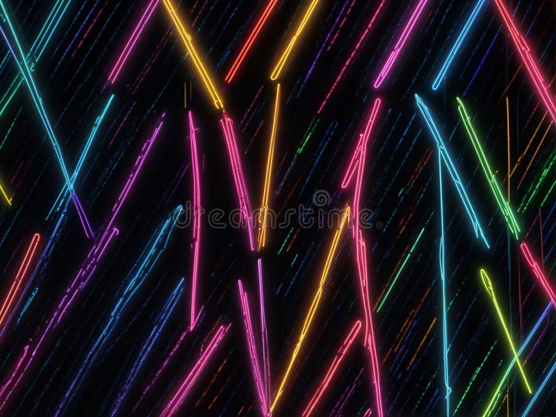 Ai Generated. Colorful Neon Line Lights Illustration Background with ...