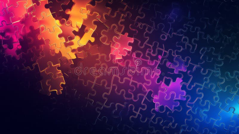 Colorful Neon Puzzle Pieces Forming an Abstract Pattern Stock Image ...