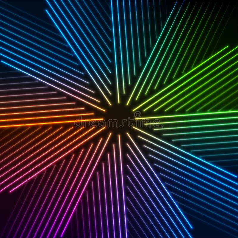 Colorful Neon Shiny Rays Abstract Glowing Background Stock Image ...