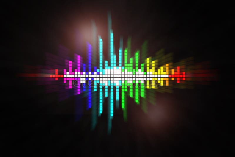 Colorful Neon Soundwave stock illustration. Illustration of waveform ...