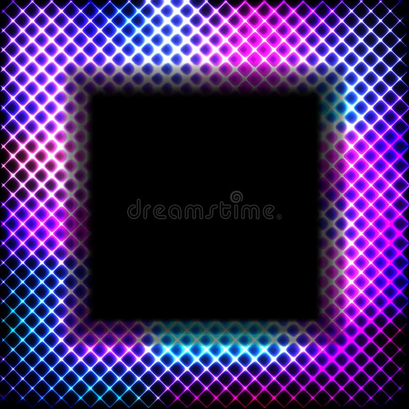 Colorful Neon Square Frame on a Dark Background Stock Vector ...