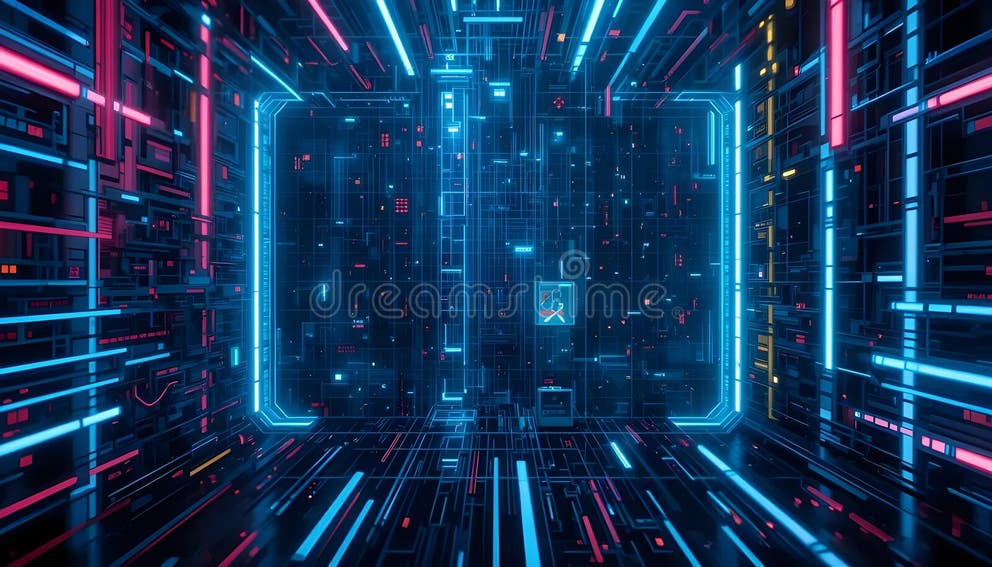 Colorful Neon Technology Background for Battle Announcements and High ...