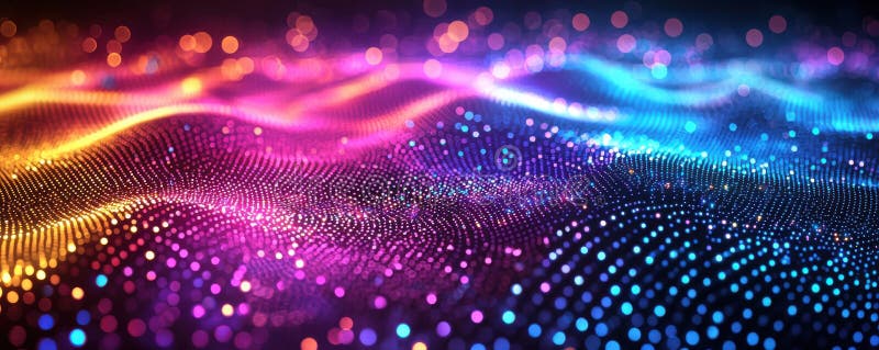 Colorful Neon Wave Background with Vibrant Rainbow Hues and Lights ...