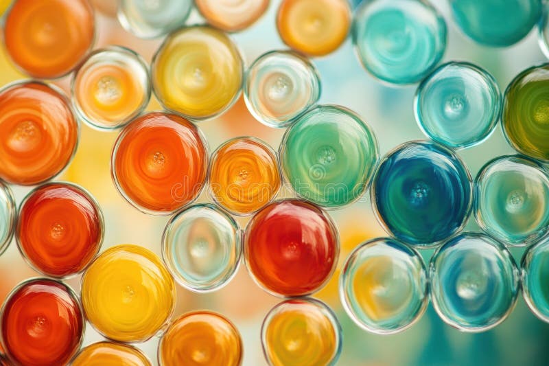 Bubble Art, Colorful Nested Bubbles Create a Striking Pattern Against a ...