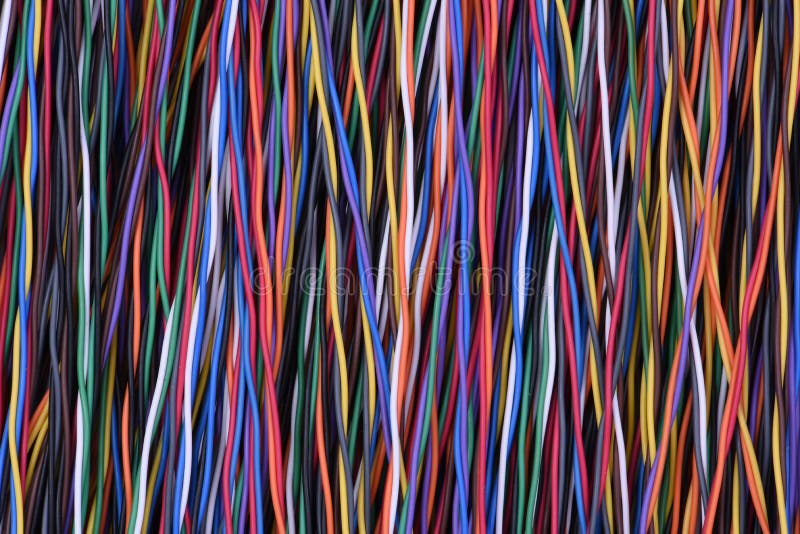 Colorful Network Cable and Wire Stock Photo - Image of copper ...
