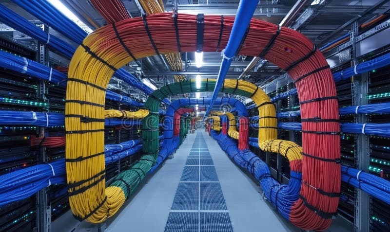 Colorful Network Cables in Data Center Creating Vibrant Pathways ...
