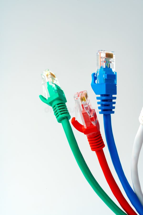 Colorful Network Cables Organized on a Rack in a Server Room. Stock ...