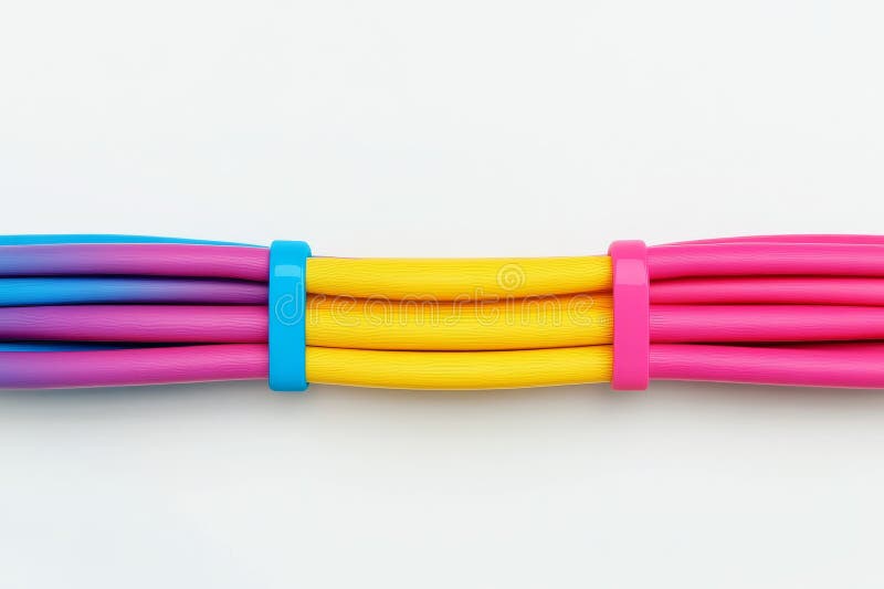 Colorful Network Cables Tightly Bundled Together Symbolizing Organized ...