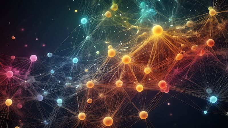 Colorful Network of Cells, Illustrating Complex Interconnections Stock ...