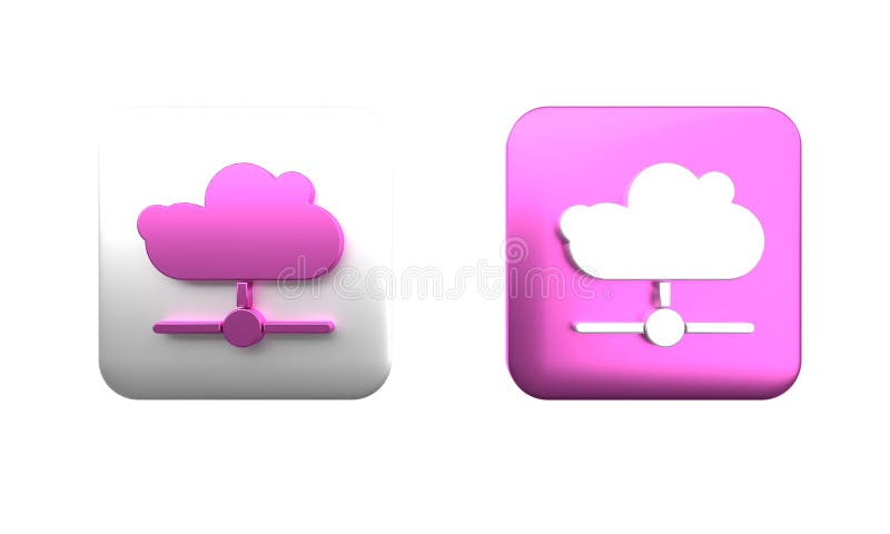 Colorful Network Cloud Connection Icon Isolated on White Background ...