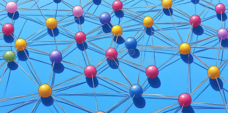 Colorful Network Connection Balls Stock Illustration - Illustration of ...