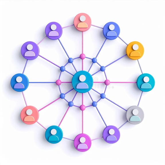 Colorful Network Connection Circle Abstract Design Stock Illustration ...