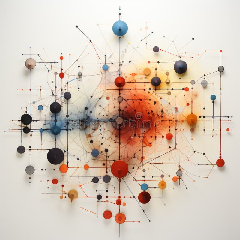 Colorful Network Graph Illustration Stock Illustration - Illustration ...