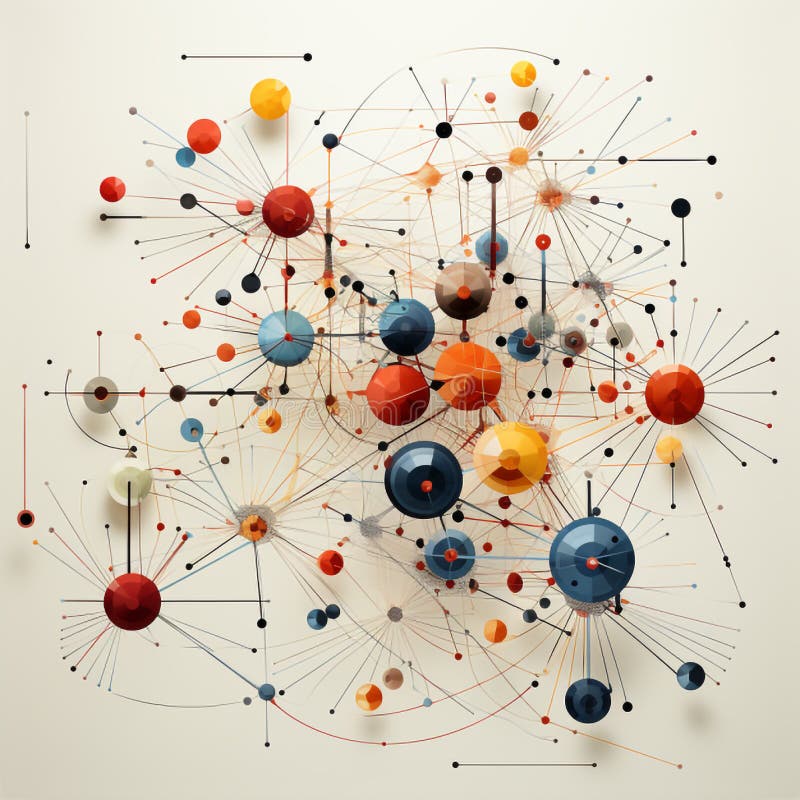 Colorful Network Graph Illustration Stock Illustration - Illustration ...