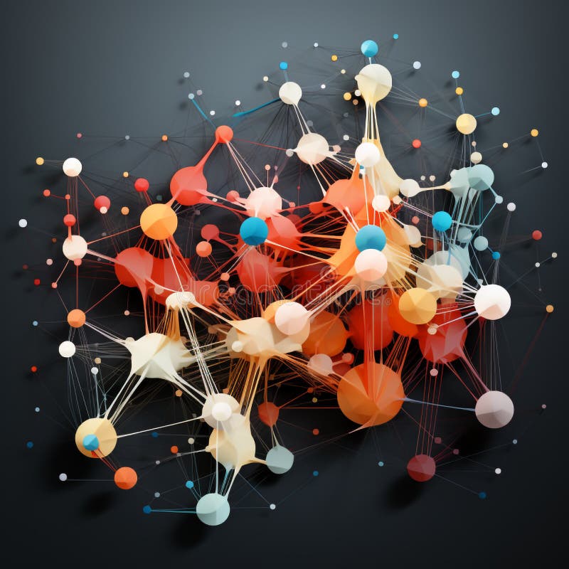 Colorful Network Graph Illustration Stock Illustration - Illustration ...