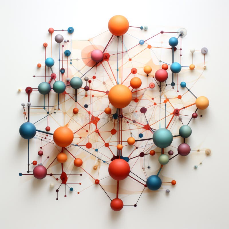 Colorful Network Graph Illustration Stock Image - Image of concept ...
