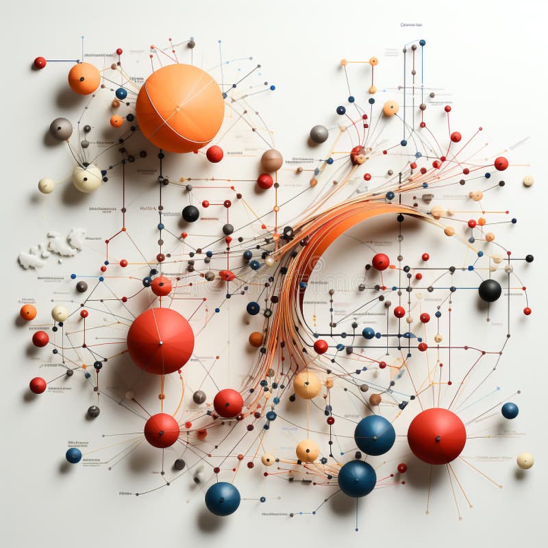 Colorful Network Graph Illustration Stock Illustration - Illustration ...