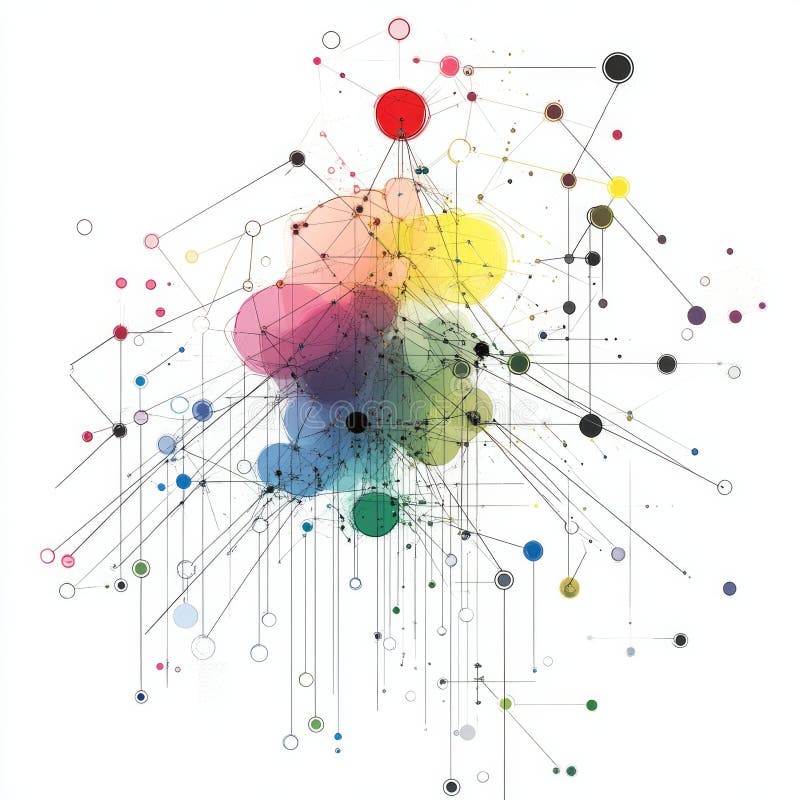 Colorful Network Interconnected Nodes Dynamic Geometric Patterns Stock Photos - Free & Royalty ...