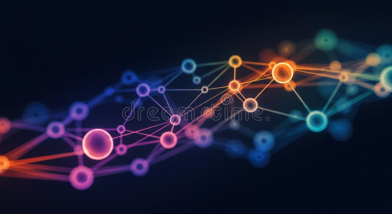 A Colorful Network of Interconnected Nodes Forms an Abstract Design Element Stock Illustration ...