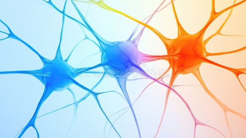 Colorful Network of Neurons with Synaptic Connections Stock ...