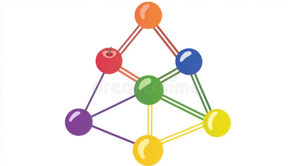 Colorful Network Nodes Connection Stock Illustration - Illustration of ...