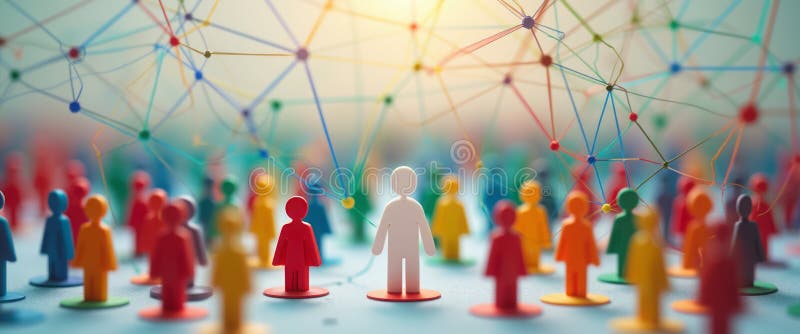 Colorful Network of People Connecting Stock Photo - Image of community ...