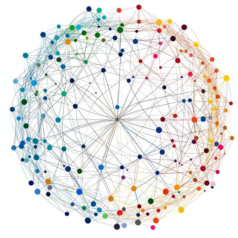 Complex Network Visualization Displaying Interconnected Nodes Lines Stock Photos - Free ...