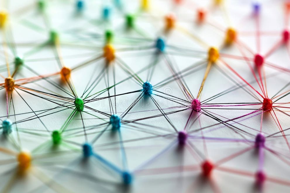 Colorful Network of Threads Representing Connectivity and Interconnection Stock Photo - Image of ...
