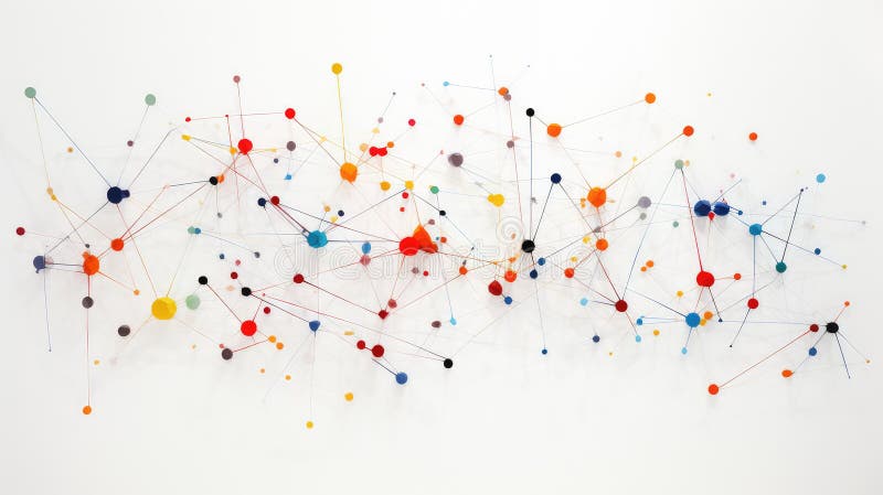 Colorful Network White Background Stock Illustration - Illustration of ...