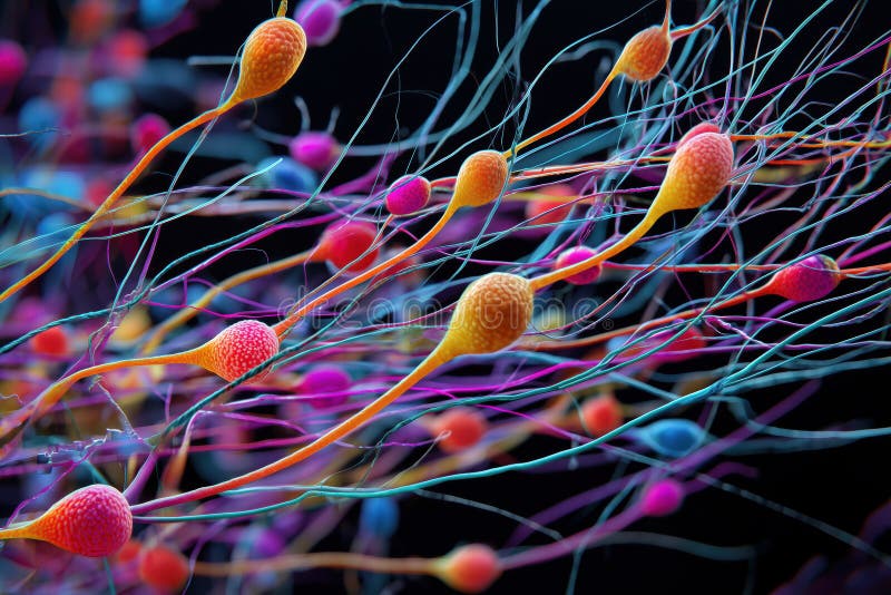 Colorful Neural Network Abstract Art with Vibrant Synapses Stock ...