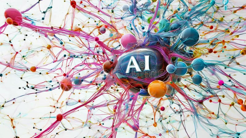 Colorful Neural Network Animation with AI Focus Stock Video - Video of ...