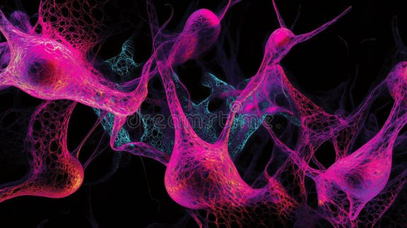 Colorful Neural Network Visualization with Pink and Blue Connections ...