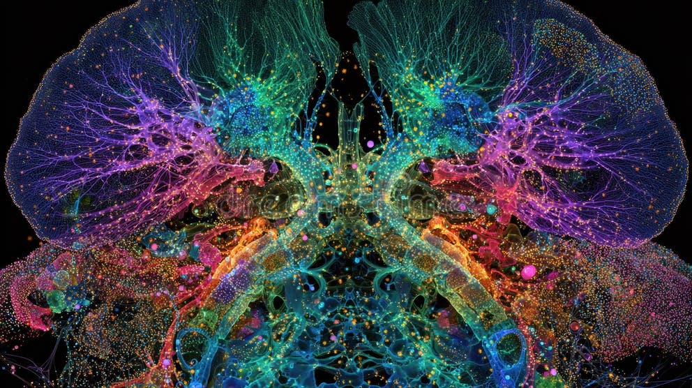 Colorful Neural Network Visualization Showcasing Intricate Connections ...