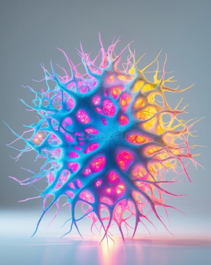 Colorful Neural Webs with Radiant Intersections. Stock Illustration ...