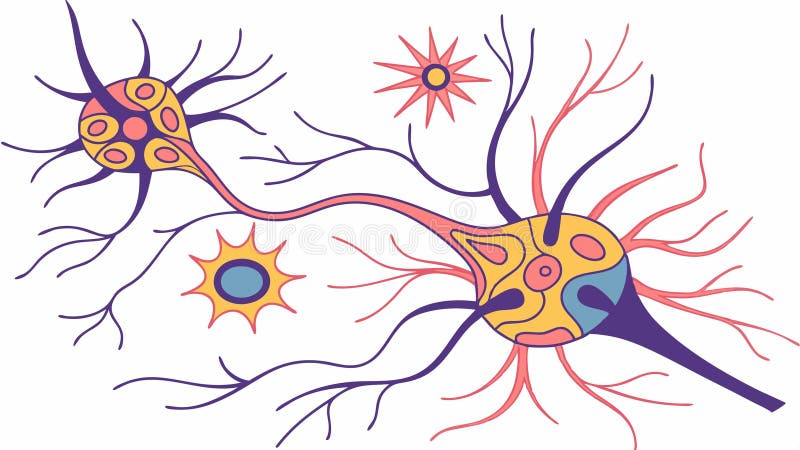 Colorful Neuron Network Synapse. Brain Science Connection. Vector ...