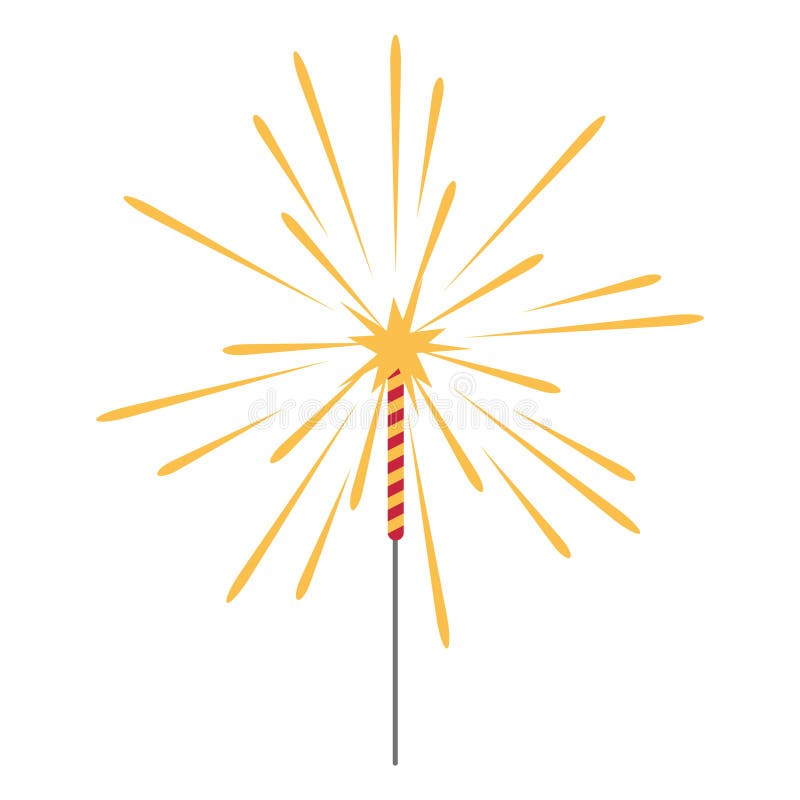 Colorful New Year Fireworks Stick Decoration Stock Vector ...