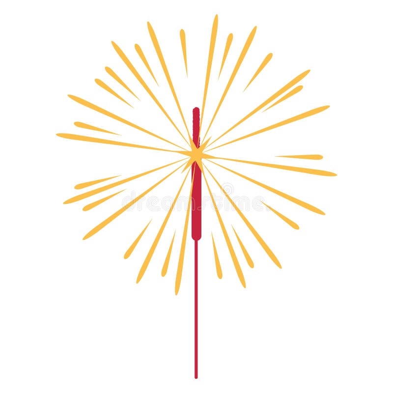 Colorful New Year Fireworks Stick Decoration Stock Vector ...
