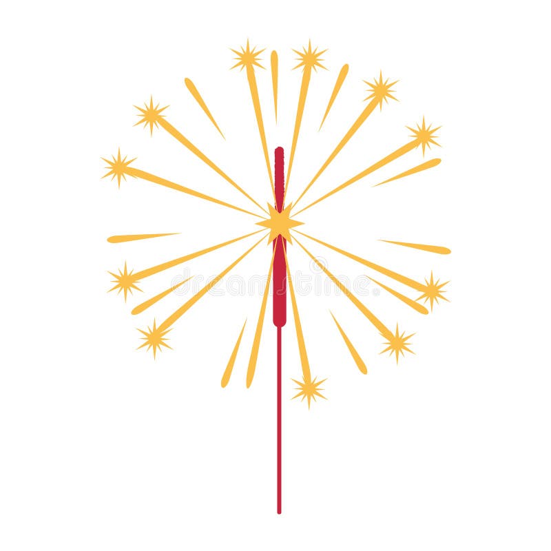 Colorful New Year Fireworks Stick Decoration Stock Vector ...
