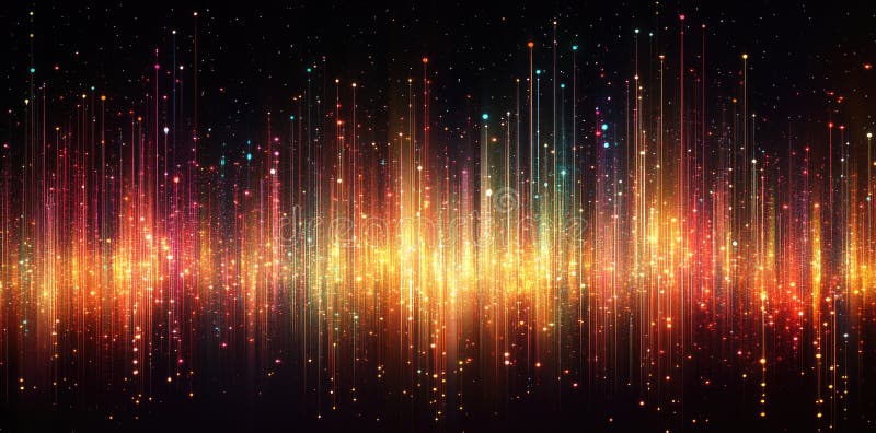 Colorful Night Light Patterns Like Sound Waves Stock Illustration ...