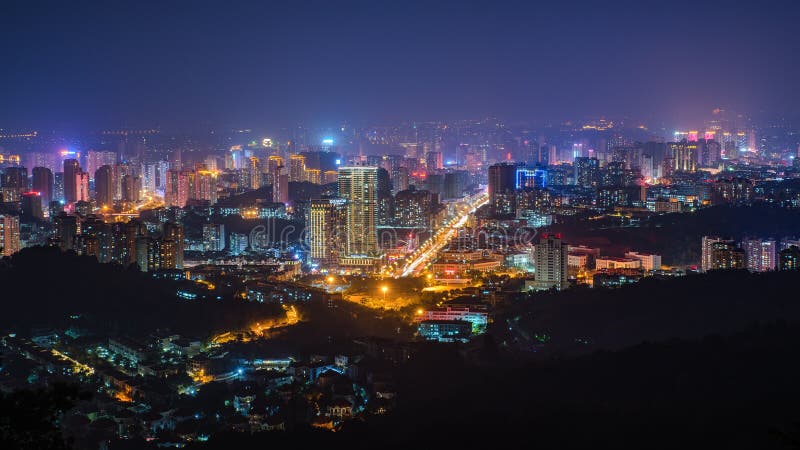 Colorful Night View of the City Stock Image - Image of outdoors ...