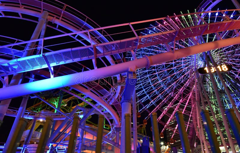 Colorful Night View of the Park Stock Photo - Image of light, scene ...