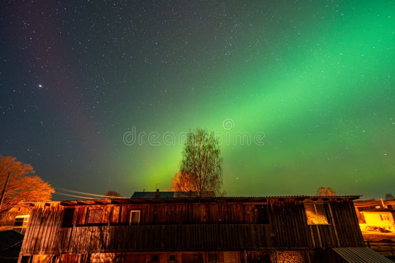 Colorful Northern Lights, View from the Window, Northern Lights in ...