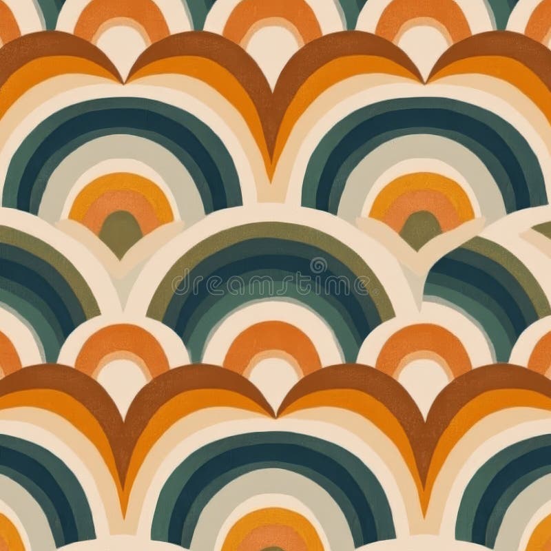 Colorful Nostalgic Background Design Featuring Retro Seamless Pattern ...