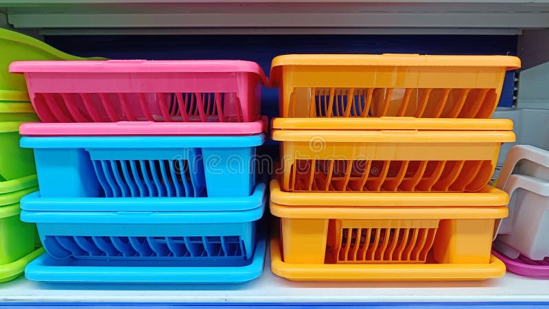 Colorful Note Basket on Stationery Rack Stock Photo - Image of ...