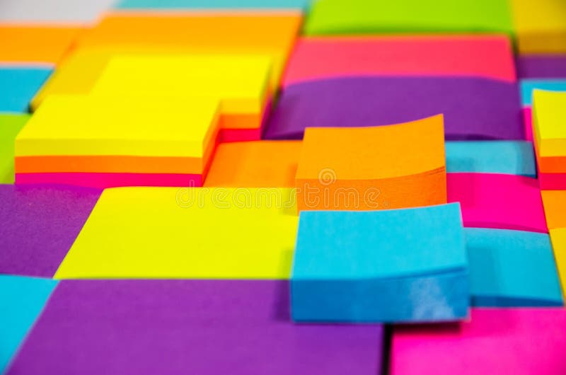 Colorful note pad stock photo. Image of note, attached - 44511902