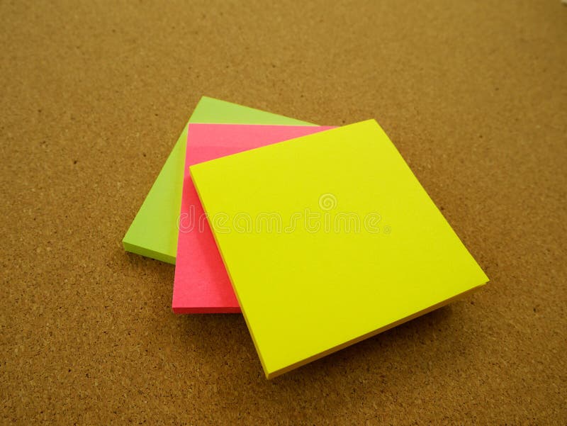 Colorful Note Pad on Wood Board Stock Photo - Image of office, colorful ...