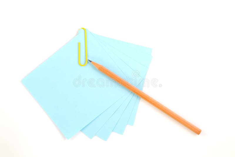 Colorful Note Paper with Clips Isolated on White Background Stock Photo ...